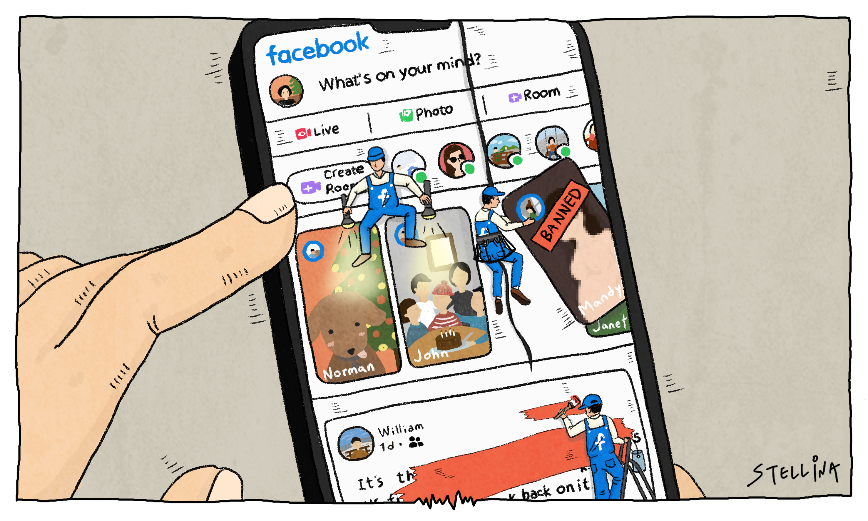 No Escaping the Algorithm – Cartoons by Stellina