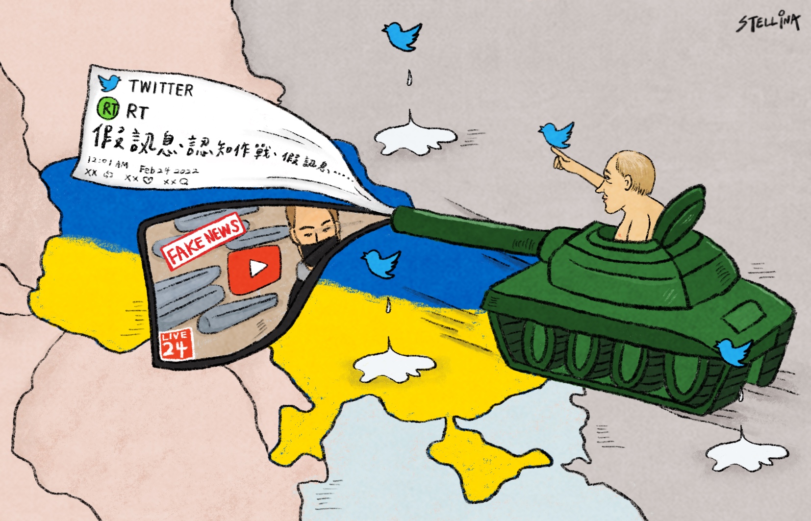 An Information War On Ukraine – Cartoons by Stellina