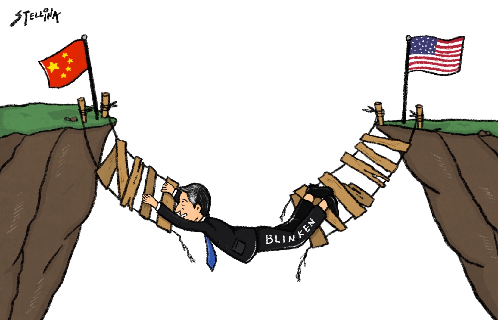 Blinken in China – Cartoons by Stellina