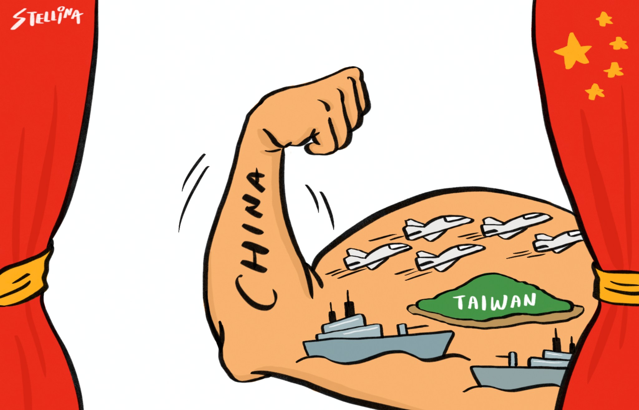 China’s show of force to flex its muscles – Cartoons by Stellina
