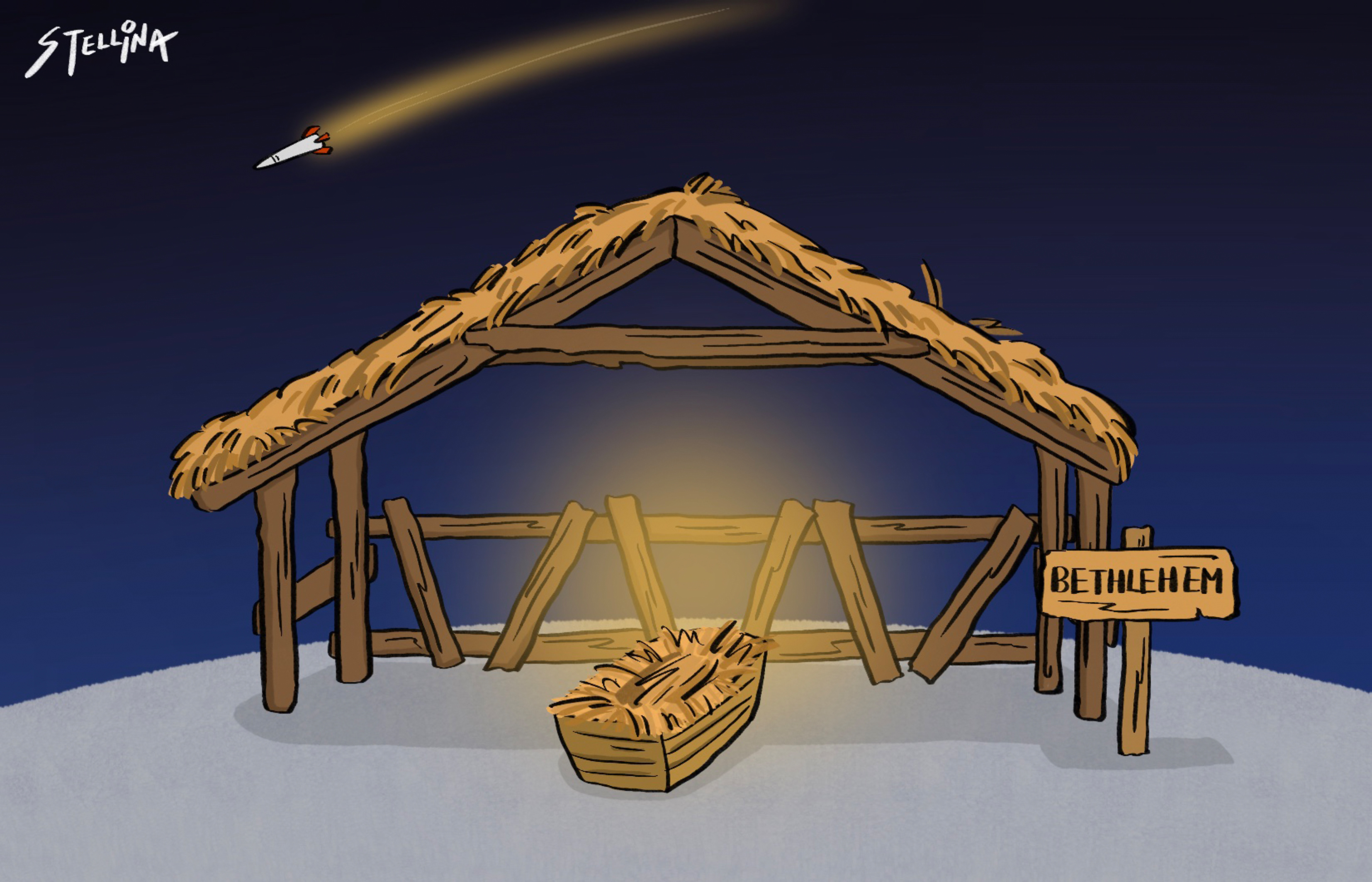 No Christmas in Bethlehem – Cartoons by Stellina