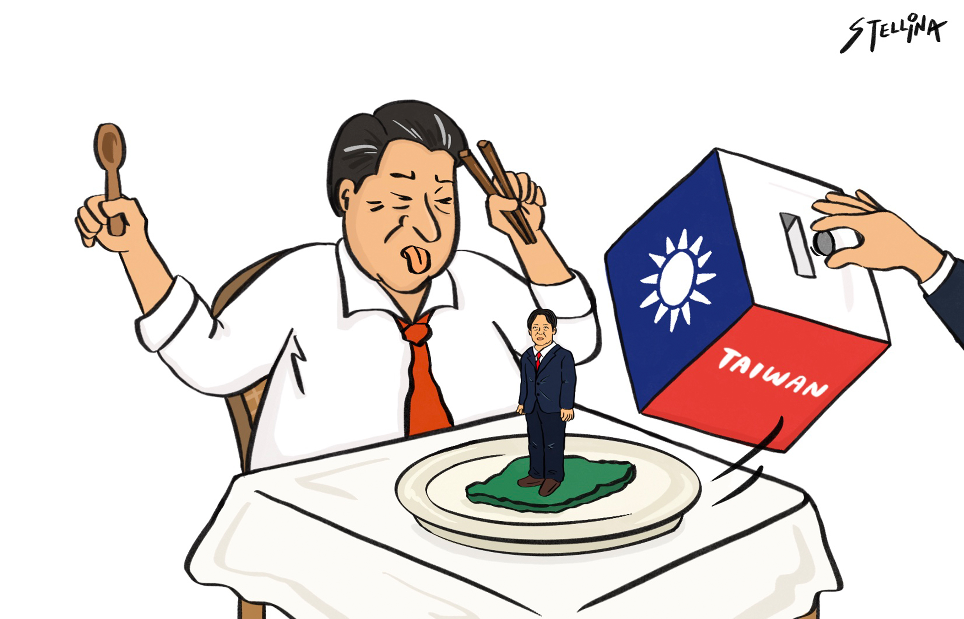 China does not like the election results in Taiwan – Cartoons by Stellina