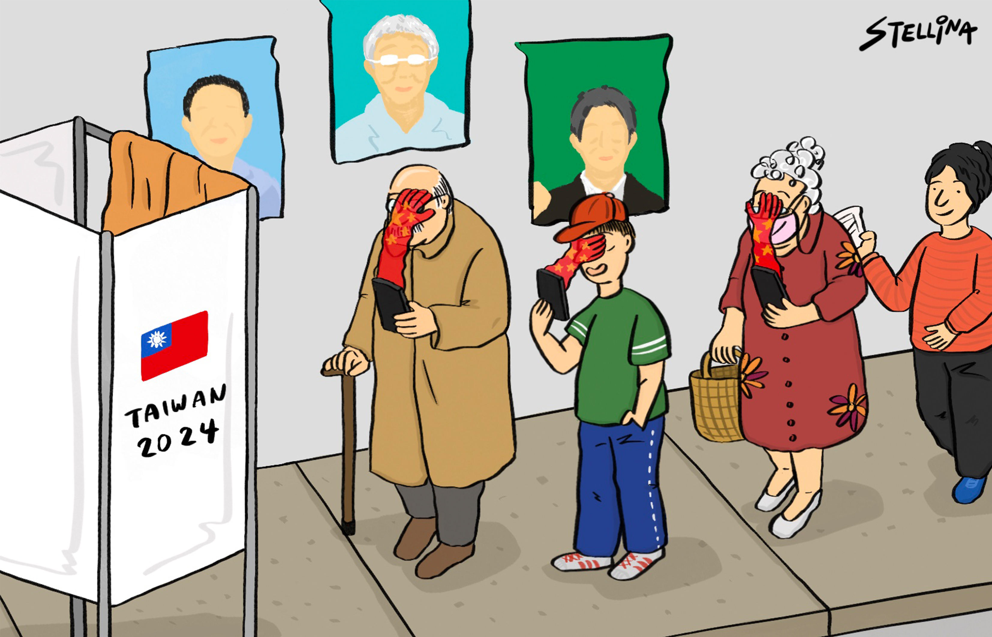 Chinese fake news during Taiwan’s elections – Cartoons by Stellina