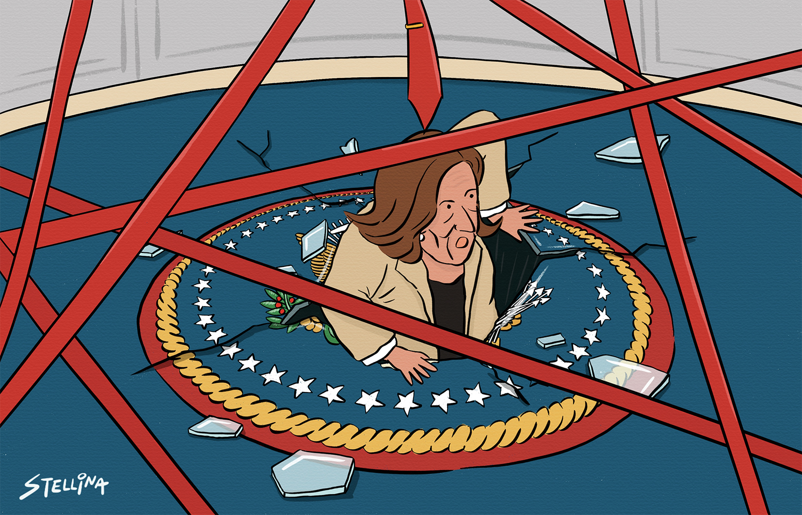 Will Harris break the glass ceiling? – Cartoons by Stellina