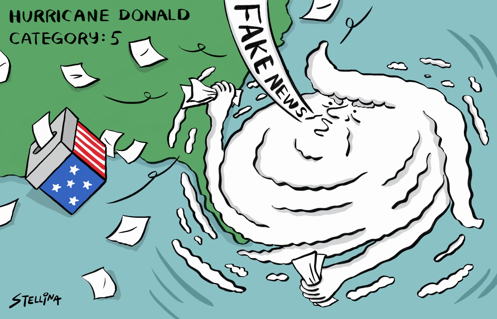 The real hurricane, hurricane Donald 🌀 category 5 – Cartoons by Stellina