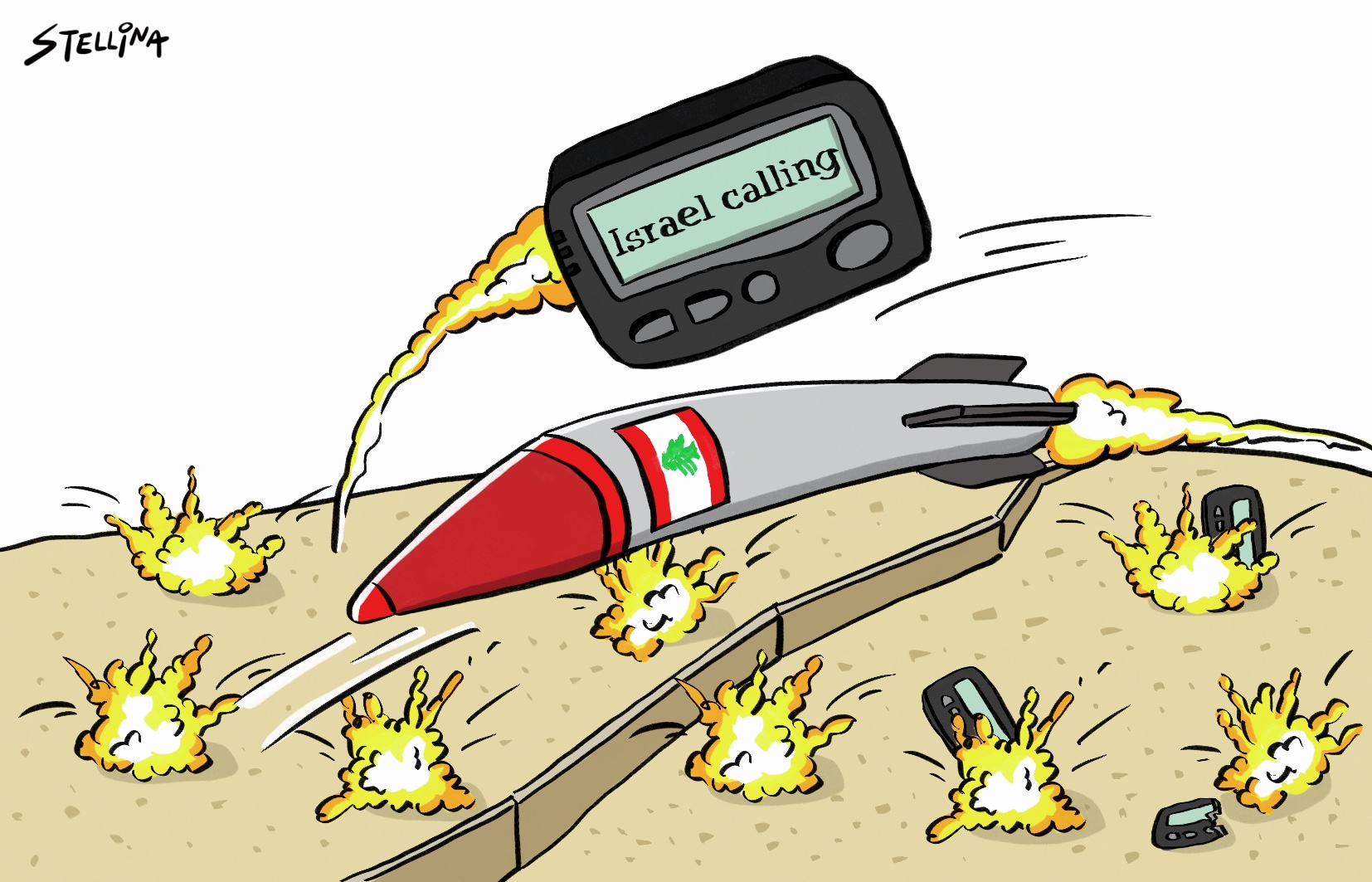 Operation beeper: Pager is the new bomb – Cartoons by Stellina