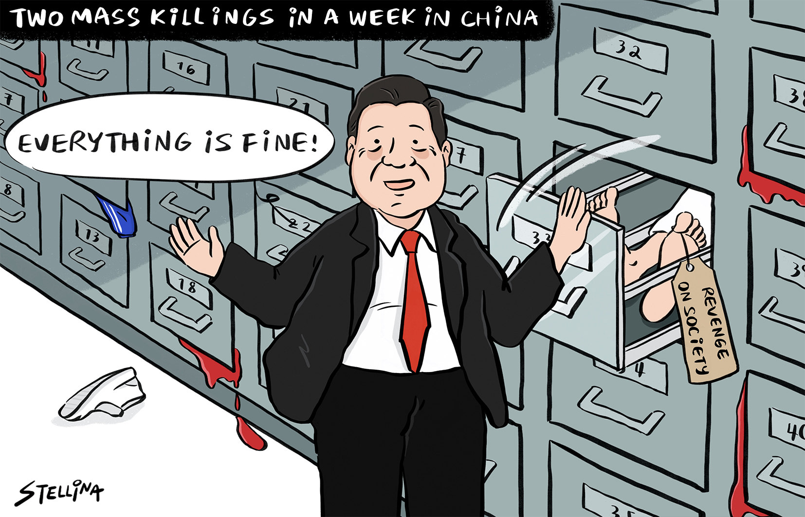 Mass killings in China – Cartoons by Stellina